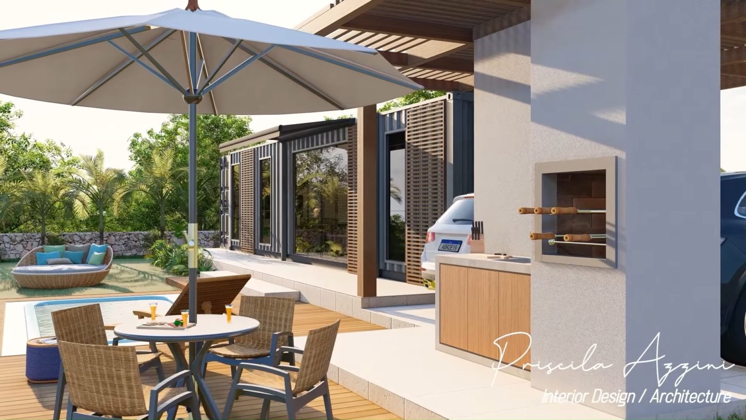 Shipping Container House with Pool - Living in a Container