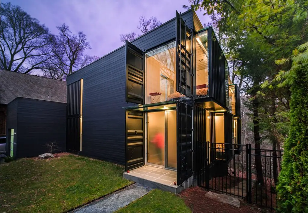 Shipping Container Home in Center of Trees