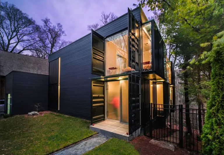 Shipping Container Home in Center of Trees