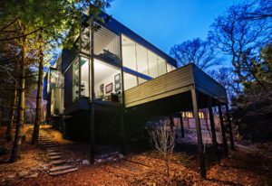 Shipping Container Home in Center of Trees