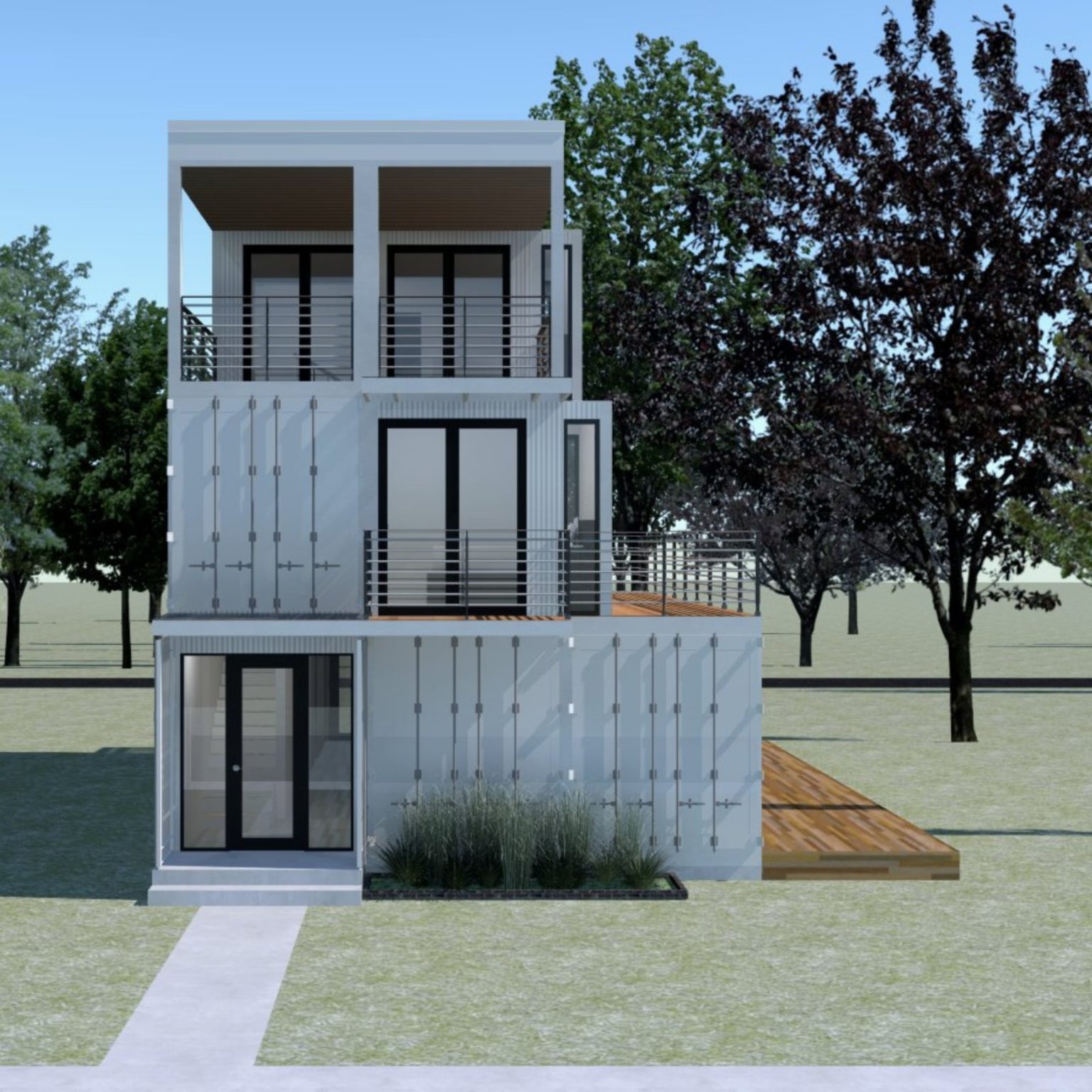 White Container House Design Offering Modular Living
