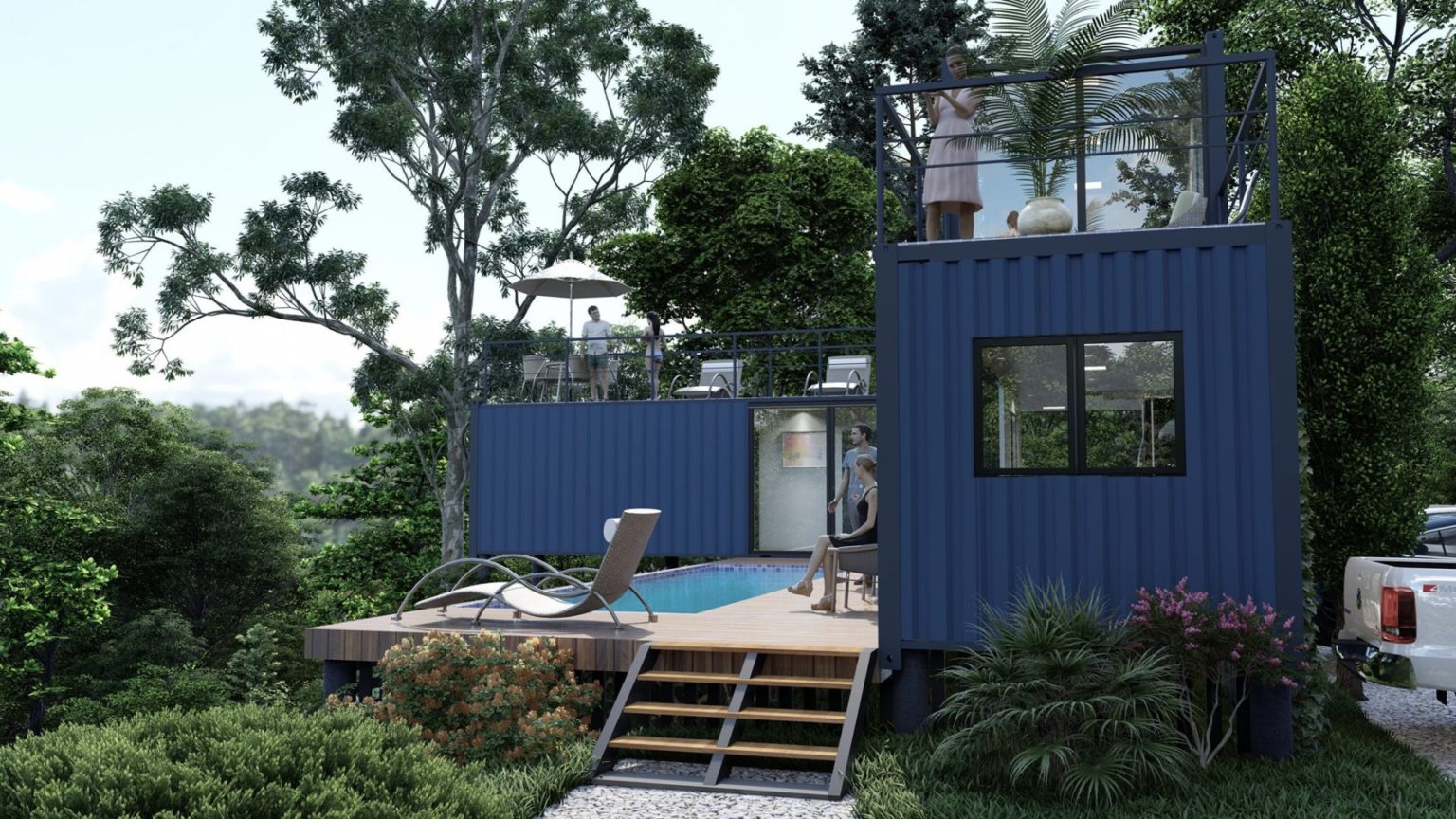 Glass and Containers make this Home | Living in a Container