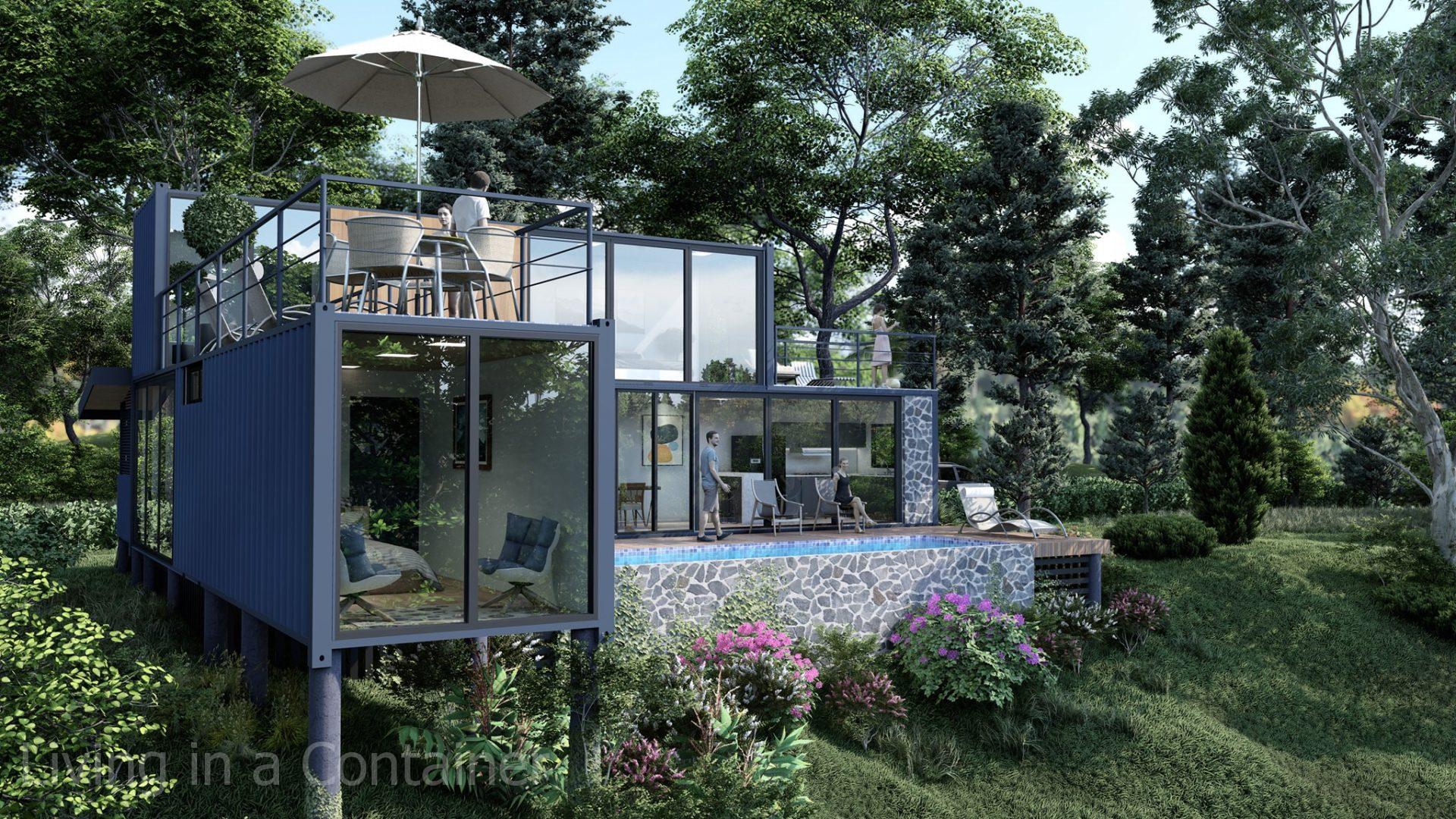 Glass and Containers make this Home | Living in a Container