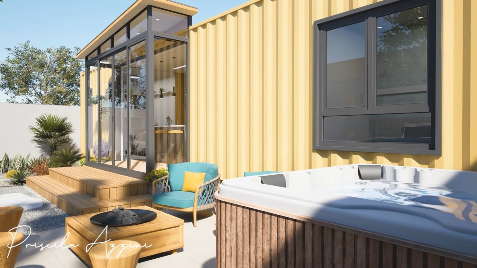 Yellow Painted Container House Design | Living in a Container