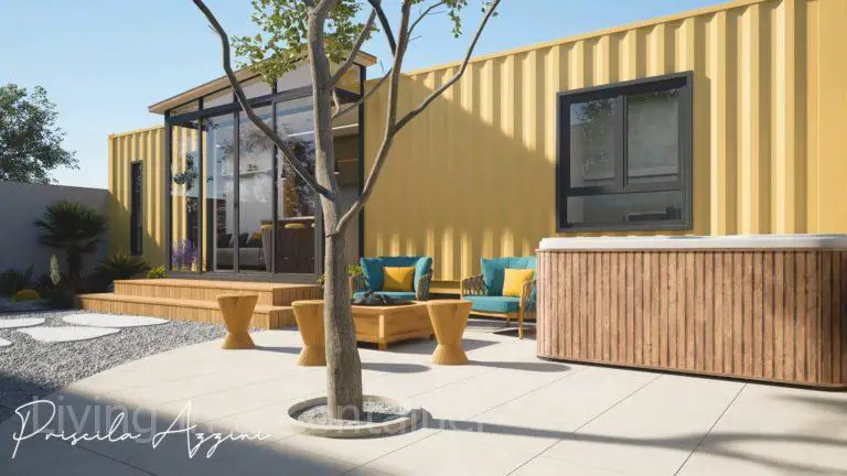 Yellow Painted Container House Design | Living in a Container