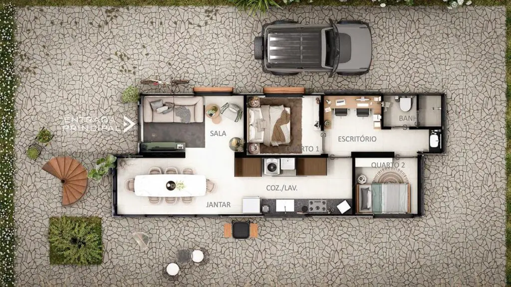 Two-storey Container House Model