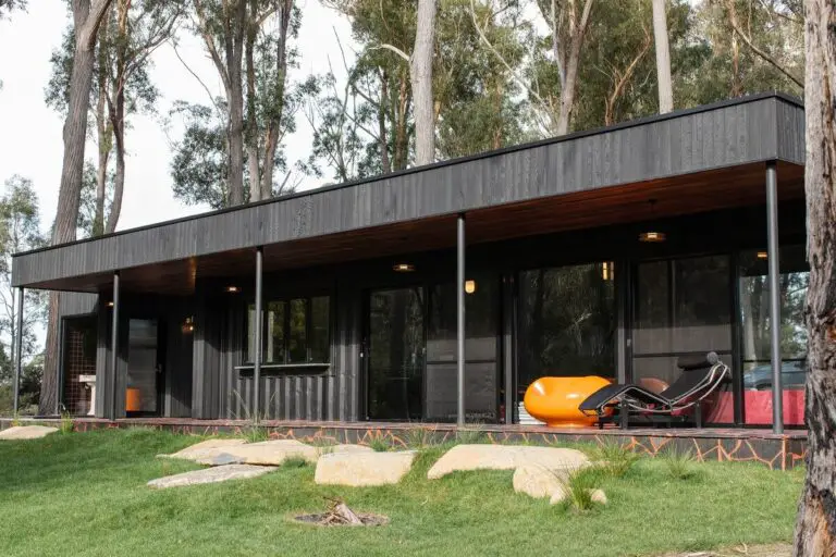 40ft Shipping Container Turned Into a Dark Themed Home