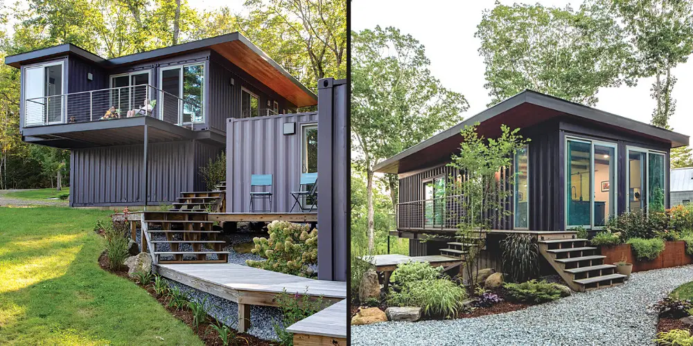 Liz and Todd's Glamorous Purple Container House in Northport