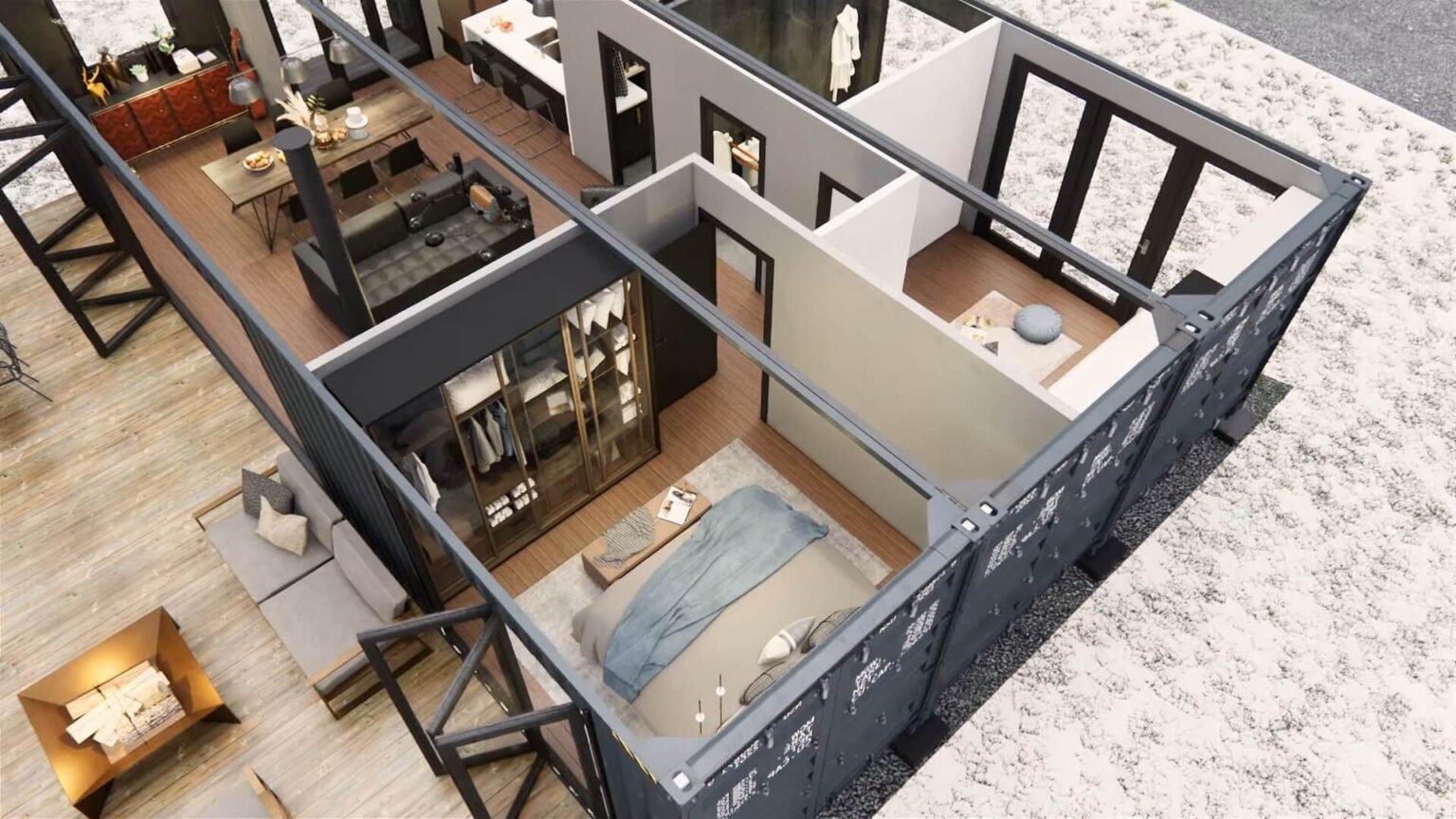 Innovative 3 x 40ft Container Home: The Sustainable Living Dream!