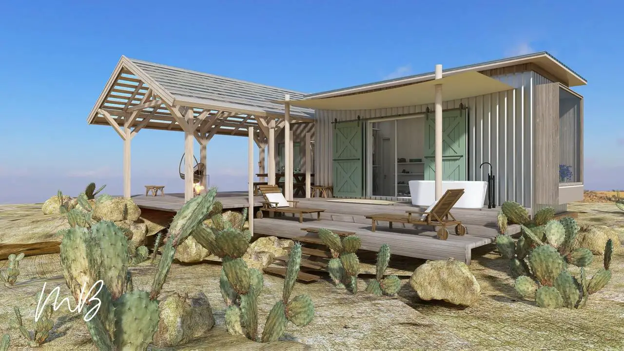 Four 20ft Shipping Containers Transformed into a Tiny Home Design