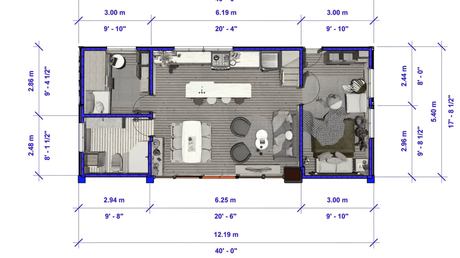 Triangular Design of a 40 ft Shipping Container Home