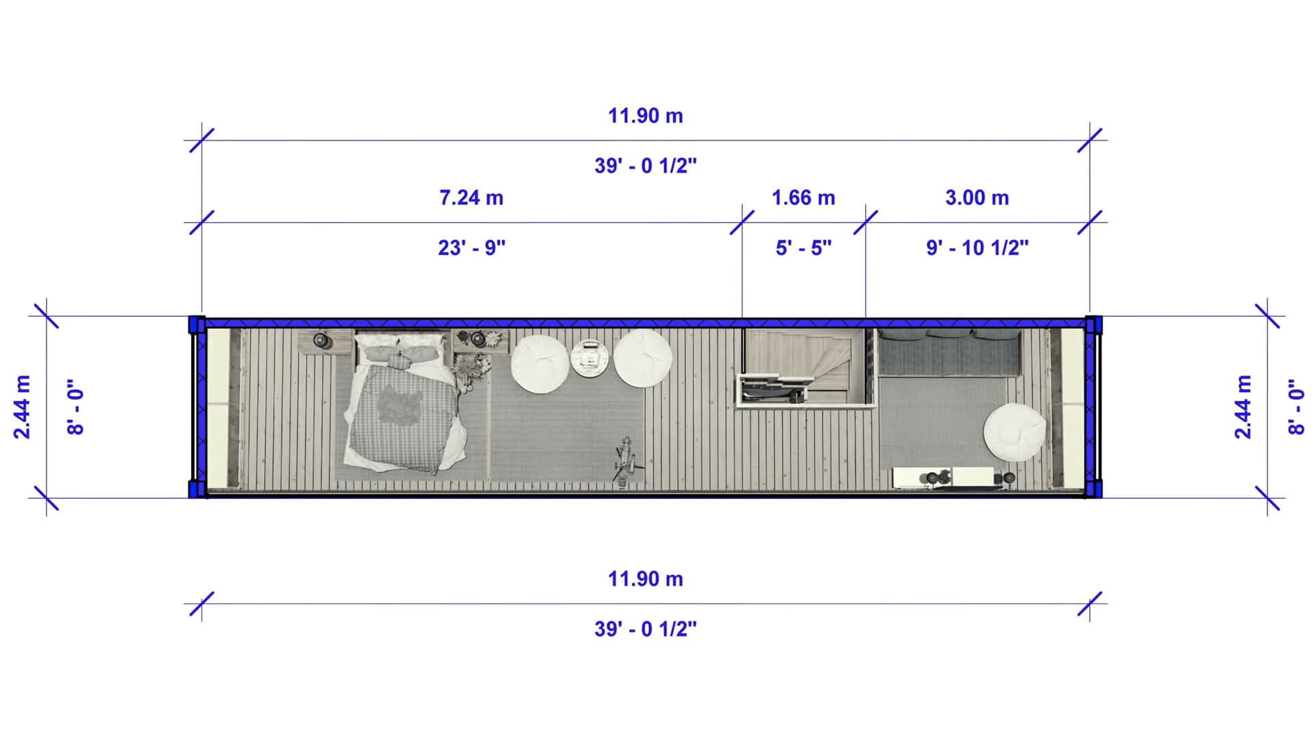 Triangular Design of a 40 ft Shipping Container Home