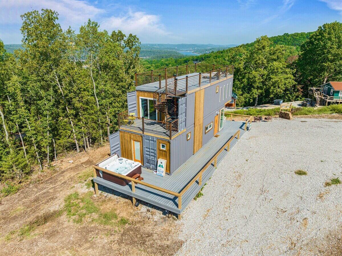 Four Containers, Two Stories, One Dream: Unique Container Home with a View