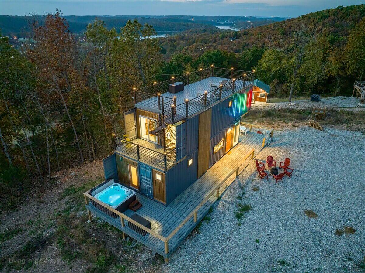 Four Containers, Two Stories, One Dream: Unique Container Home with a View