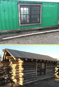 Hybrid Shipping Container Log Cabin Home Built for $16,900