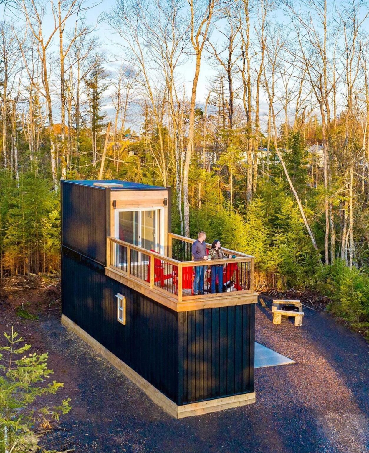 Hemlock Stacked Shipping Container Cabin