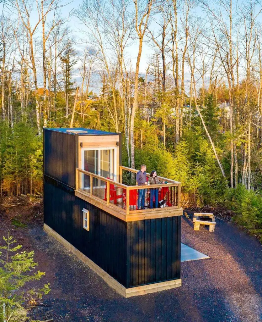 Hemlock Stacked Shipping Container Cabin