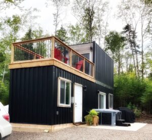 Hemlock Stacked Shipping Container Cabin