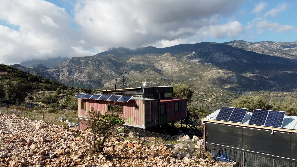 Sustainable Living in a Compact Container Home Fueled by the Sun and Wind