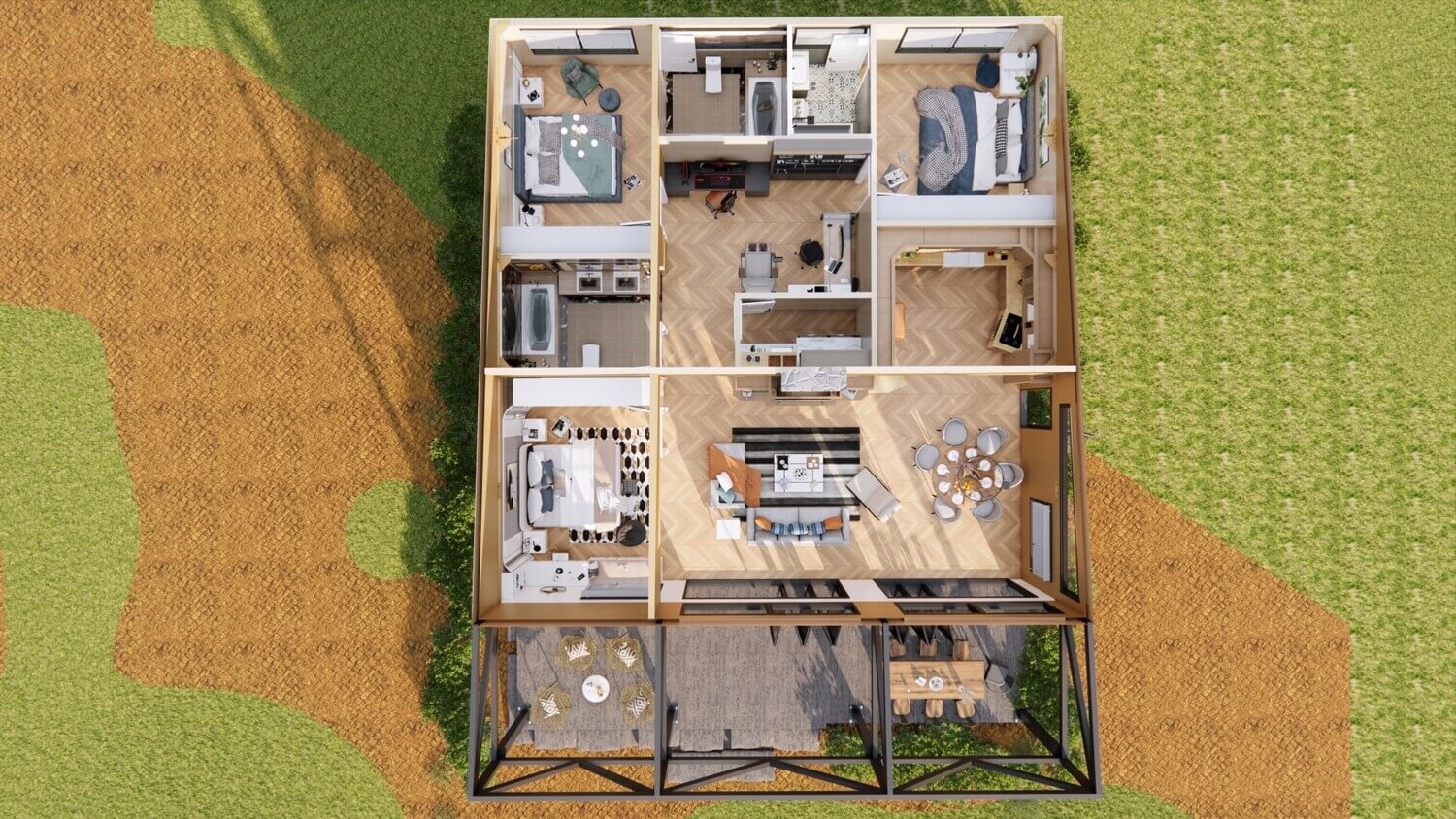 Imposing 3 Bedroom Shipping Container House Design