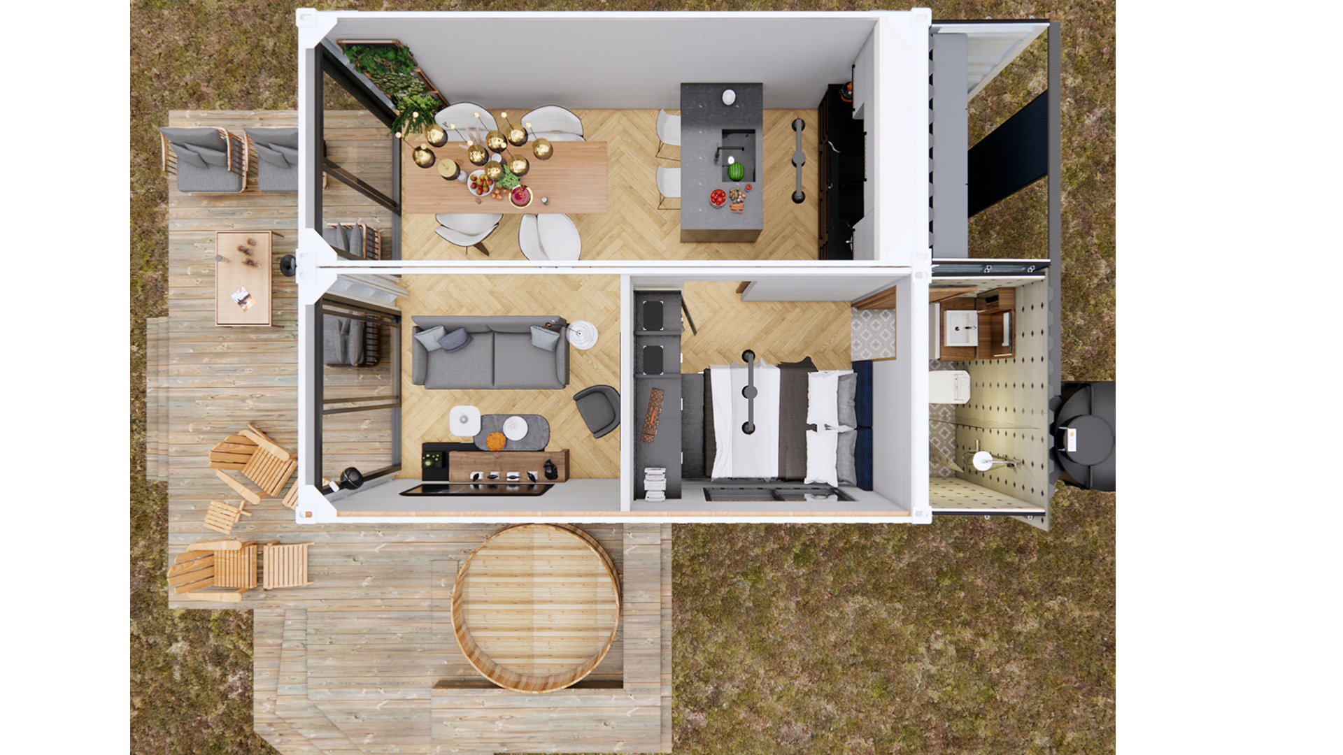 A Cozy Escape: Stylish 1-Bedroom Shipping Container Home