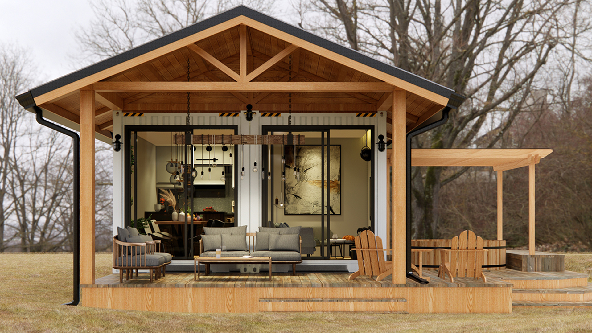 A Cozy Escape: Stylish 1-Bedroom Shipping Container Home