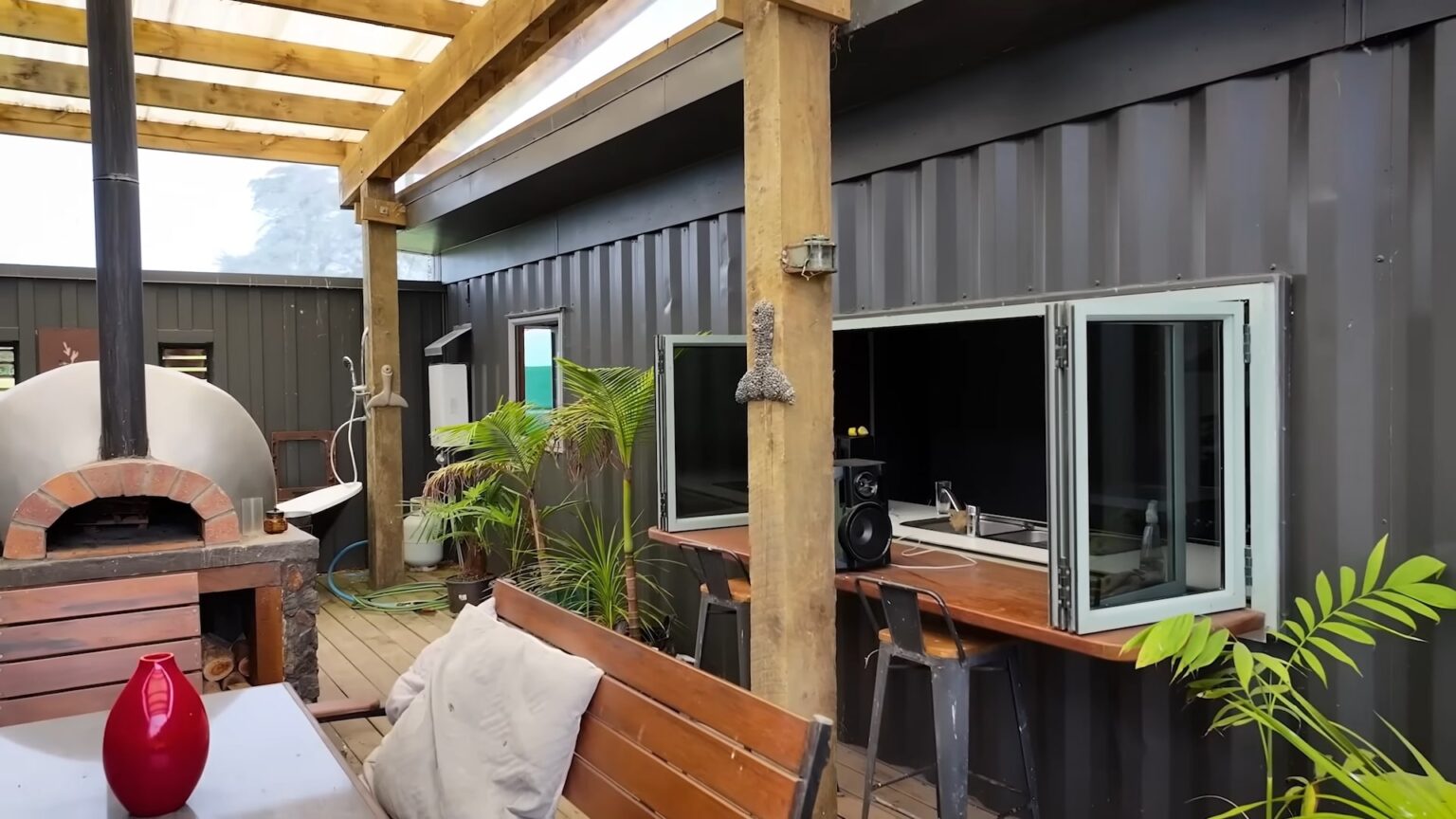 From Two Shipping Containers to Rustic Off-Grid Retreat!