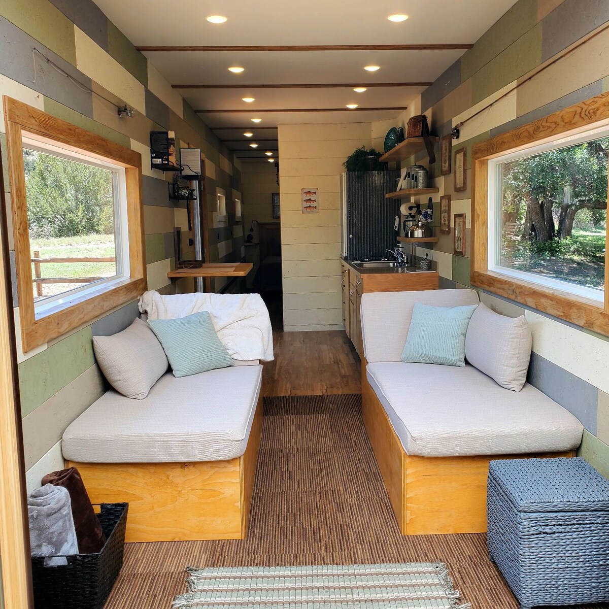 A Solar Powered Container Cabin Over the Creek