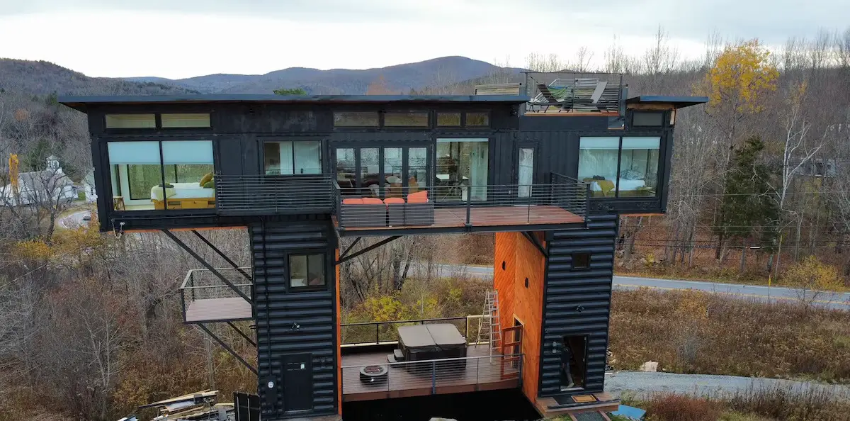A Stunning Elevated Shipping Container Home